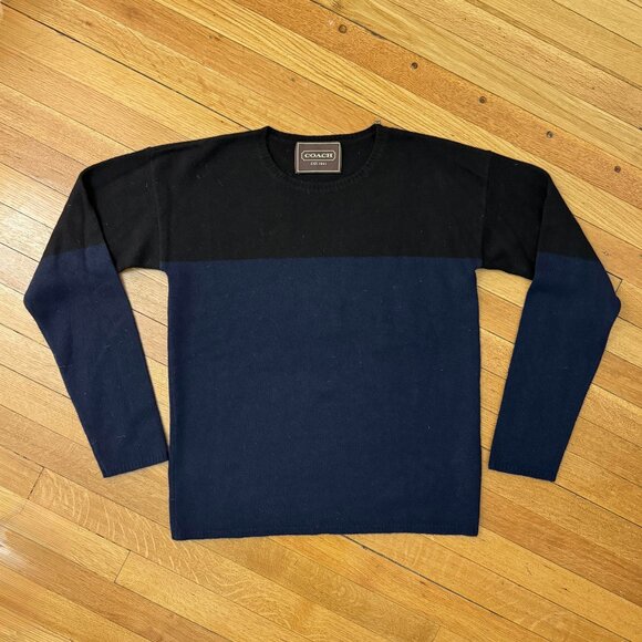 Coach | Sweaters | Coach Mens Cashmere Color Block Crewneck Sweater ...